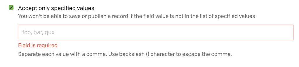 Different "Accept only specified values" per locale just like the "default value" does - Feature ...