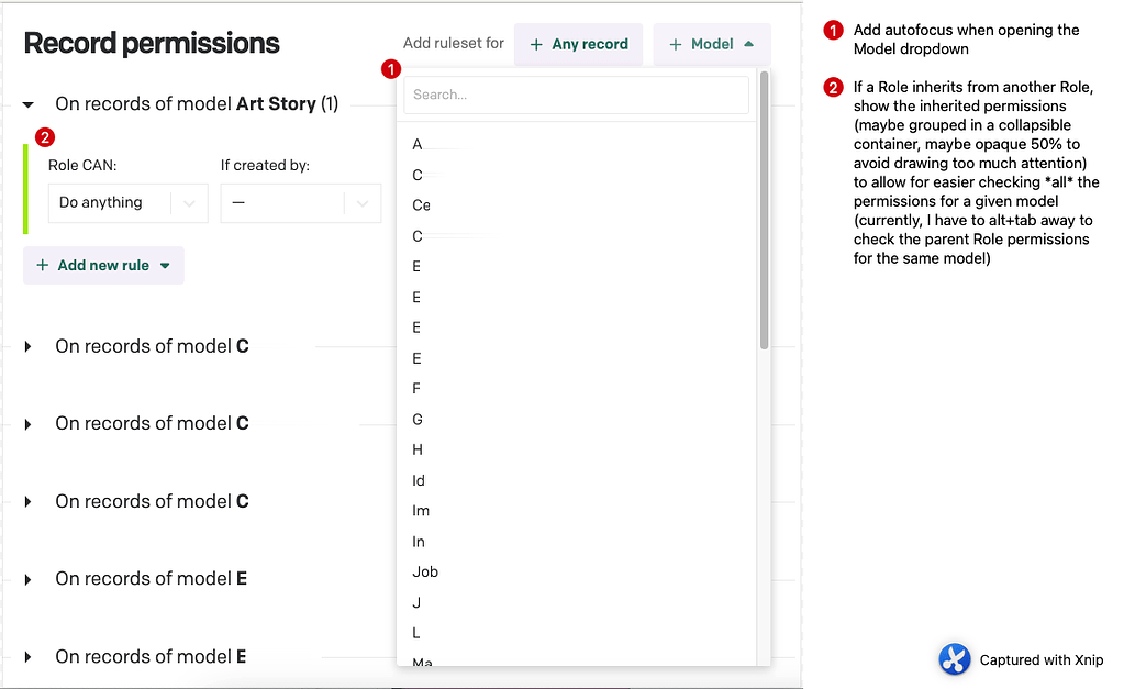 Roles & Permissions autofocus & showing inherited permissions - Feature Requests - DatoCMS community